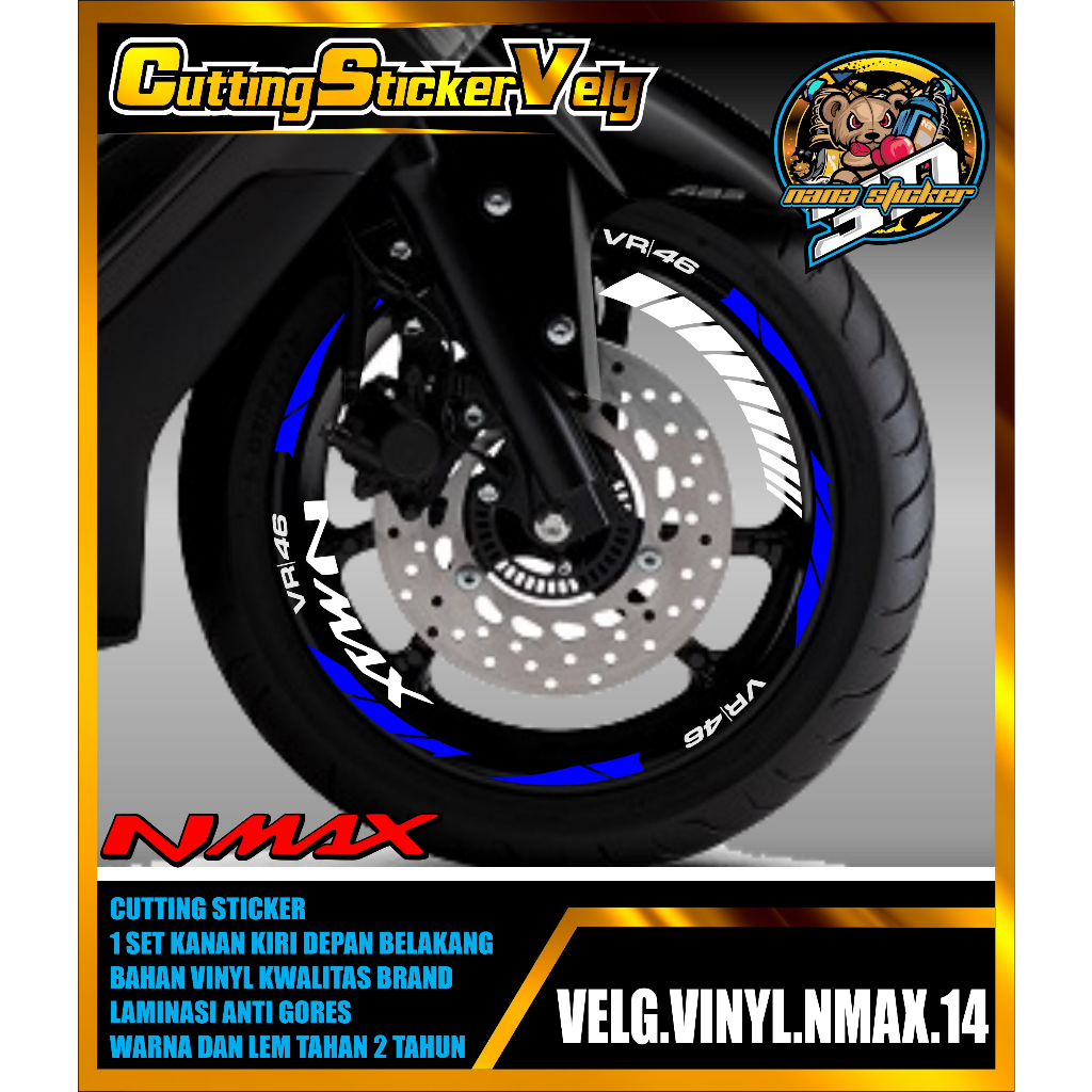 Jual (COD) CUTTING BARU STICKER VELG NMAX- STIKER LIS LIST VARIASI BAN ...