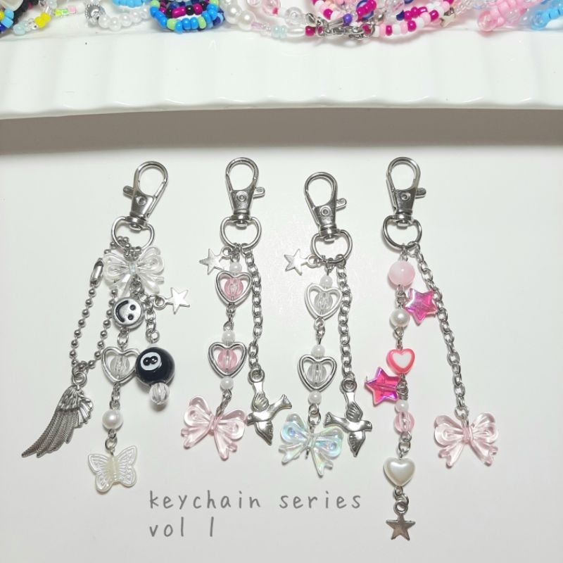 Jual OPEN CUSTOM /keychain or strap phone beads charm /keychain ...