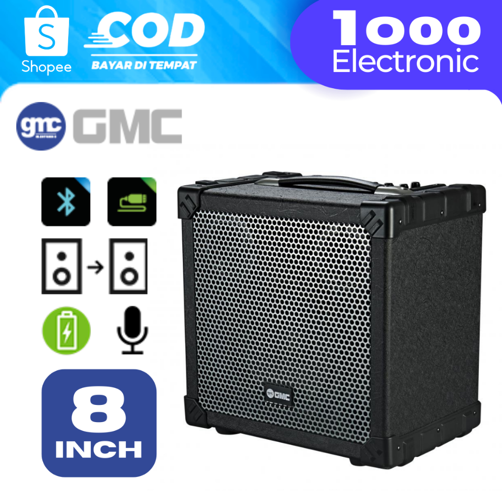 Jual Speaker Bluetooth GMC 888Q Support Gitar/USB/Mic Kabel/TF Card/Aux ...