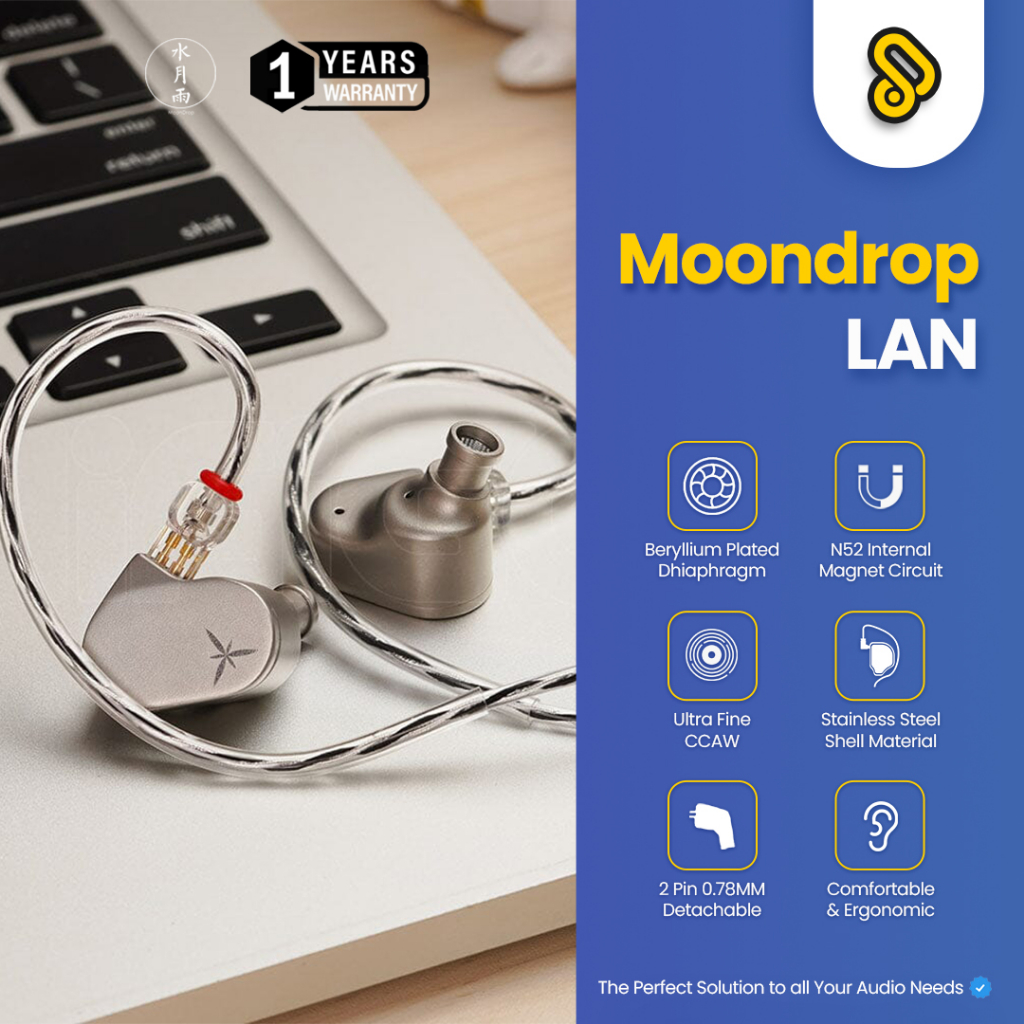 Jual Moondrop LAN 10MM Beryllium Plated Diaphragm In Ear Monitor ...