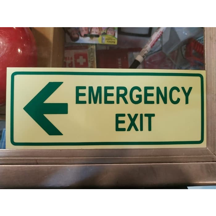 Jual SIGN AKRILIK EMERGENCY EXIT GLOW IN THE DARK UKURAN 20X8CM AKRILIK ...