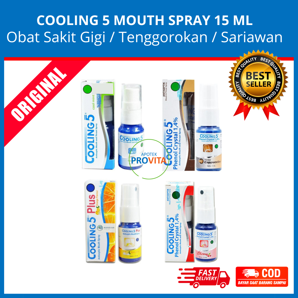 Jual COOLING 5 SPRAY 15 ML - Obat Sakit Gigi / Sariawan / Radang ...