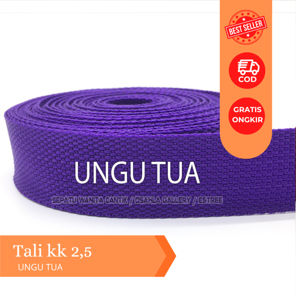 Jual Tali webbing warna Ungu / Tali Webing 2.5 cm Tebal Kuat/ Tali ...