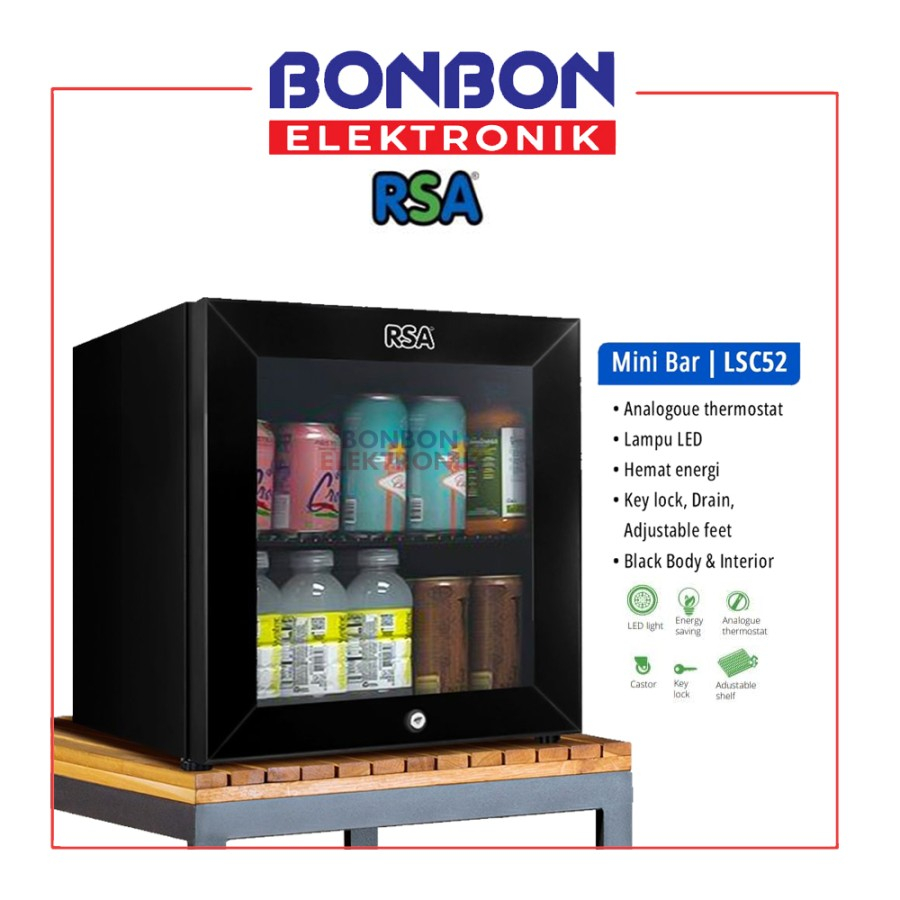 Jual RSA Mini Showcase Portable LSC52 / LSC-52 Display Cooler Minibar ...