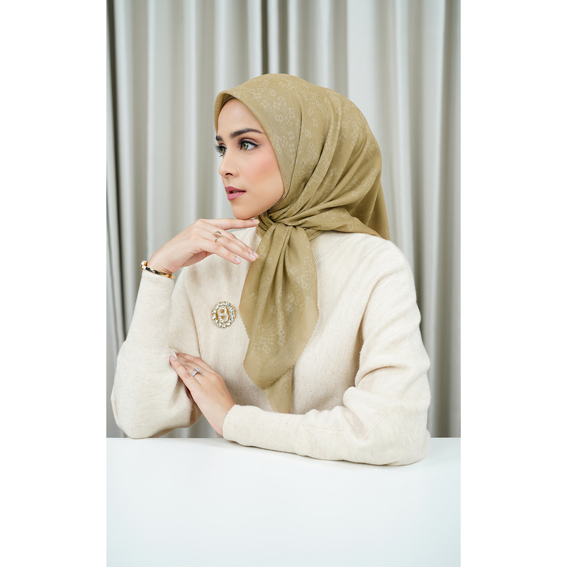 Jual BUTTONSCARVES - Monogram Scramble Voile Square - Willow / Hijab ...