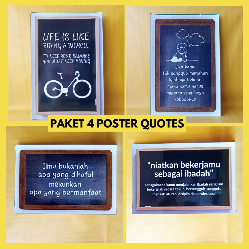 Jual Paket Poster | Paket 4 Poster Quotes | Poster Motivasi ...