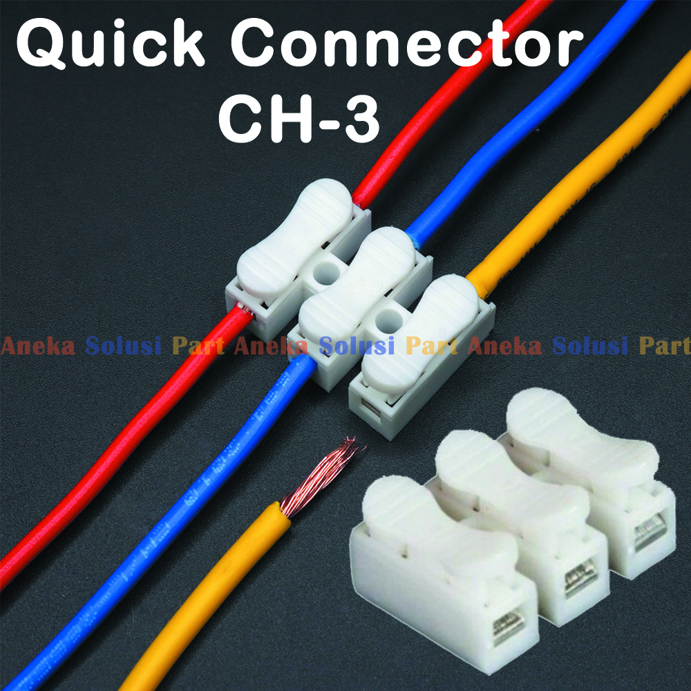Jual Quick Connect 3 Wire Connector Terminal Sambungan Kabel Listrik CH ...