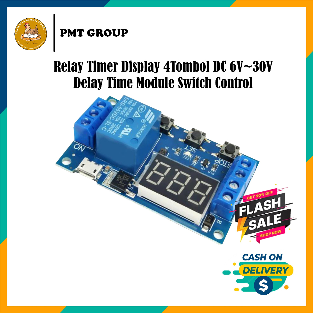 Jual Relay Timer Display 4tombol Dc 6v~30v Delay Time Module Switch