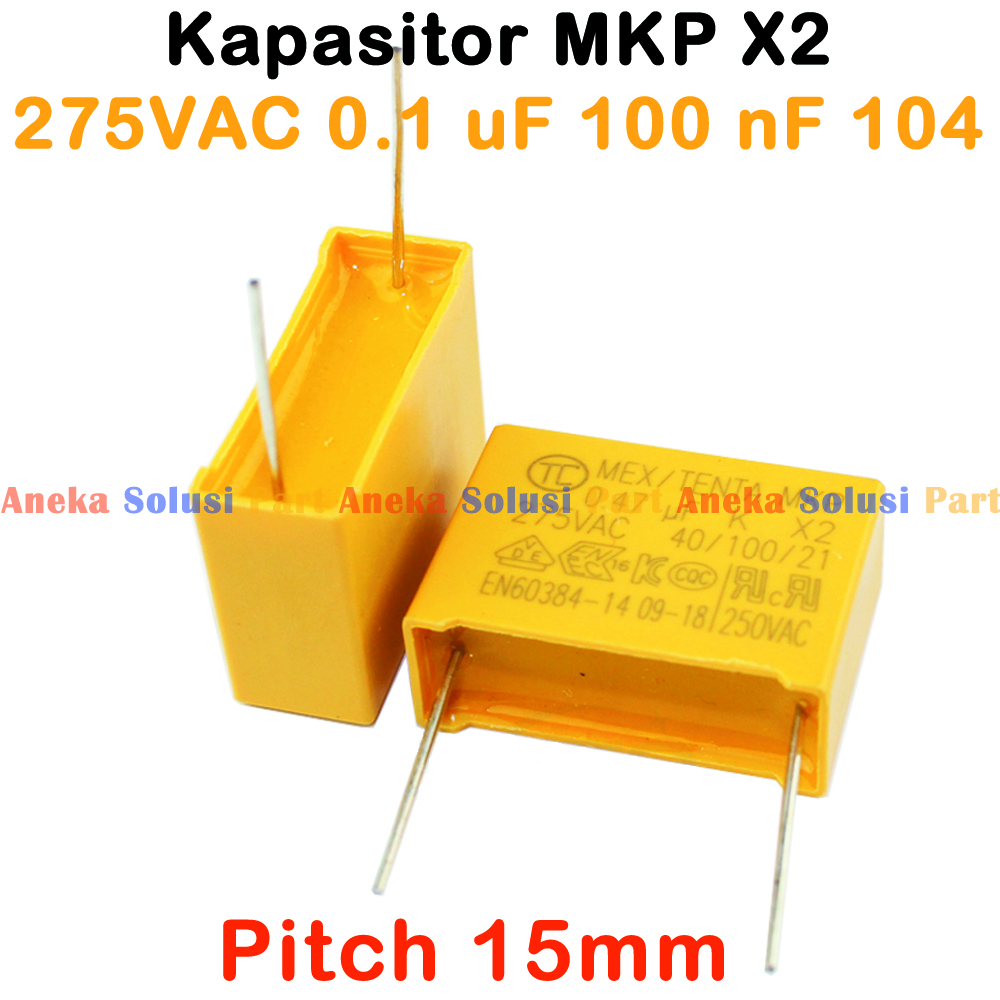 Jual Kapasitor 275VAC 0.1uF MKP MPX X2 Capacitor 275V 100nF 104 Pitch 15mm | Shopee Indonesia