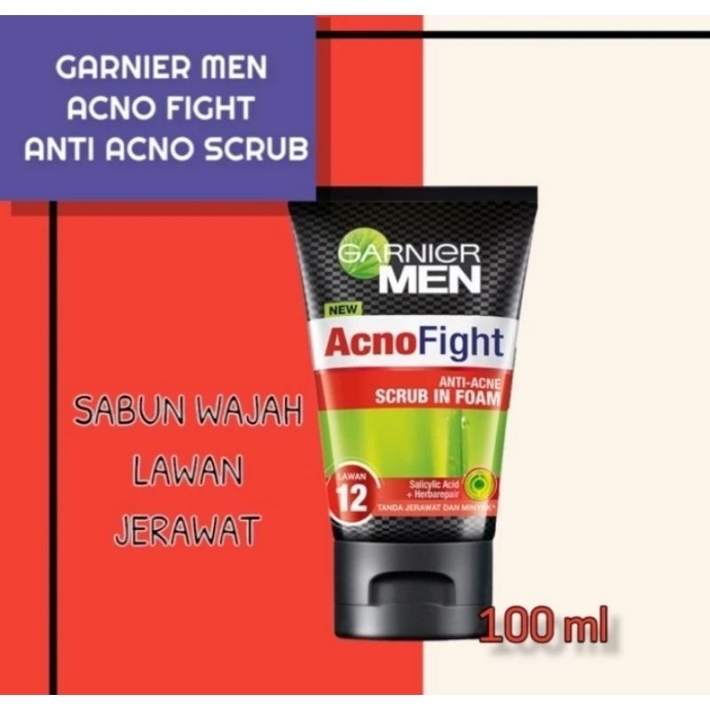 Jual Garnier Acno Fight Anti Acne Scrub Foam Cleanser 100 ml | Shopee Indonesia