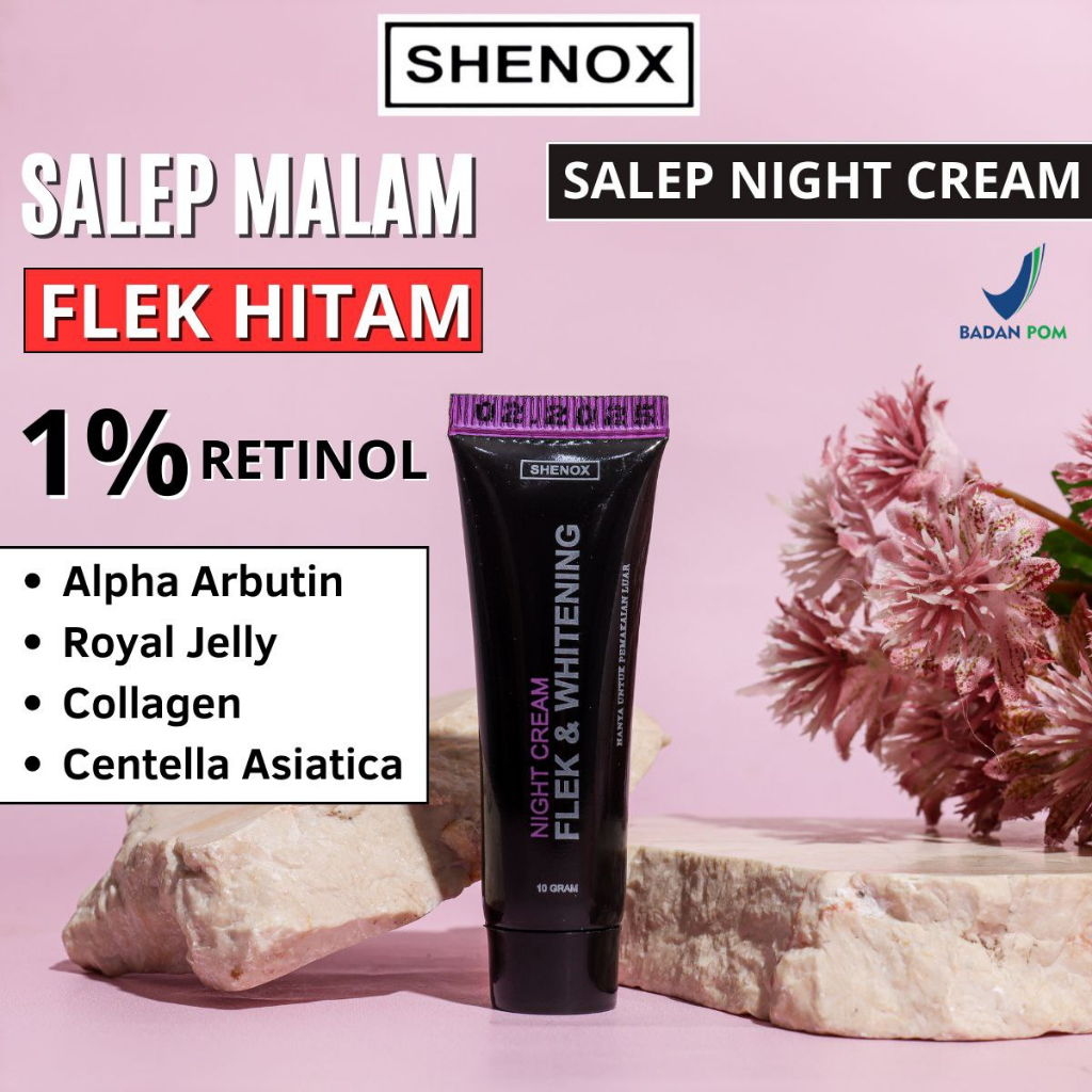 Jual Salep Flek Night Whitening Shenox Skincare Cream Malam Penghilang Flek Hitam Membandel BPOM ...