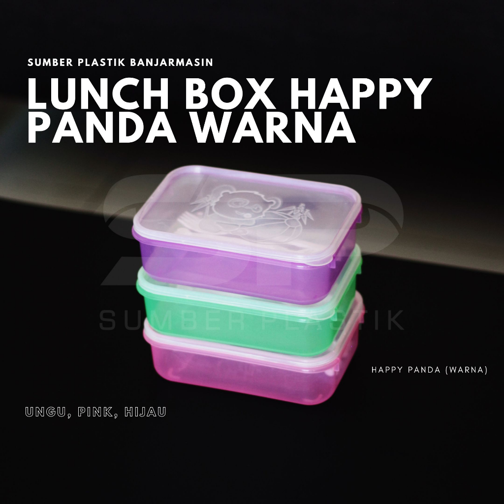 Jual Tempat Makan Murah Ompreng Transparan Happy Panda Lunch Box Warna (Satuan) | Shopee Indonesia