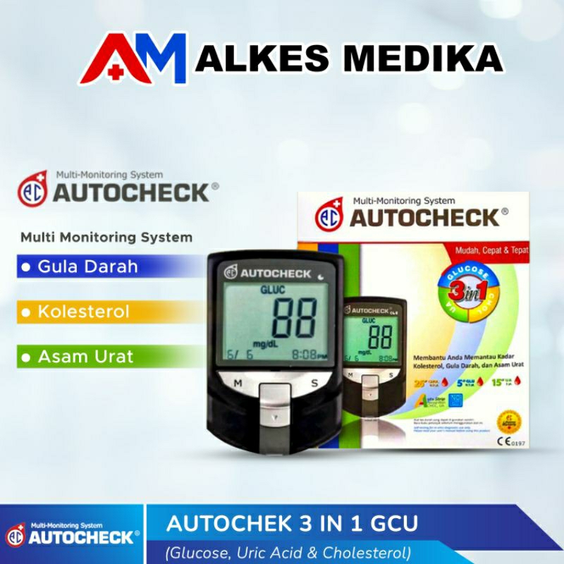 Jual ALAT Autocheck GCU 3in1 / alat tes gula darah, asam urat ...