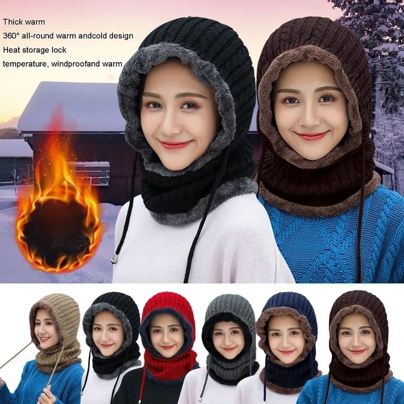 Jual Topi Kupluk Rajut Wanita Pria Musim Dingin Navy Blue | Shopee ...