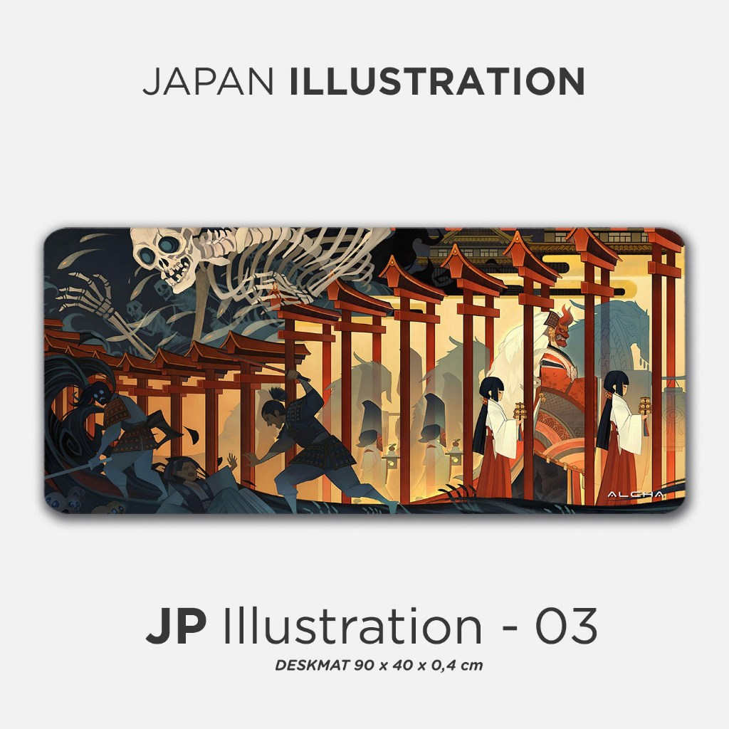 Jual ALCHA DESKMAT JAPAN GOLD DESIGN MOUSEPAD MOUSE PAD DESK MAT 90 X ...