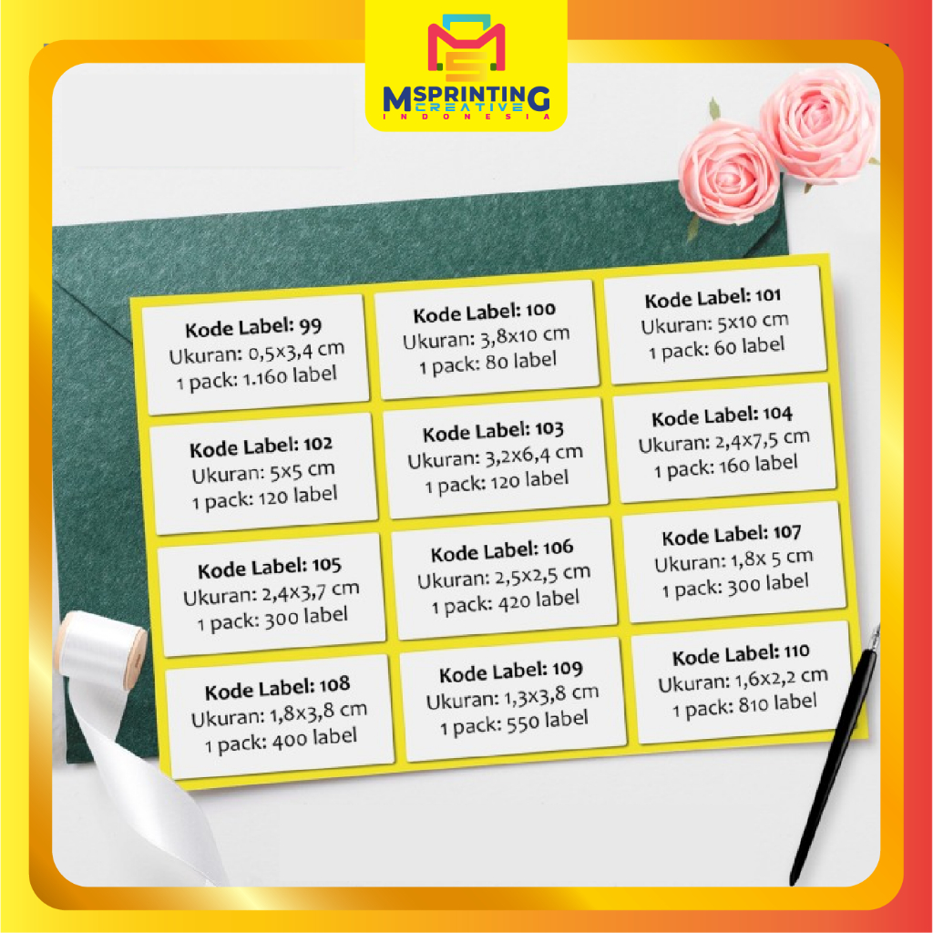 Jual Cetak Print Sticker Label Nama Undangan Label 103 Stiker