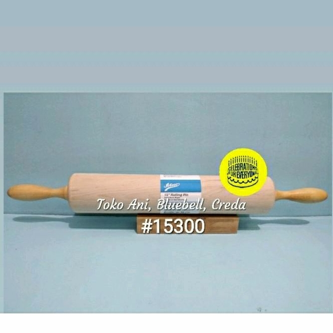 Jual Ateco Wooden Rolling Pin with Ball Bearings 15 inch , Diameter 3 ...