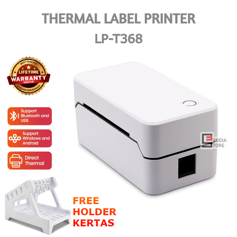 Jual Printer Barcode Thermal IWARE LP-T368 / LPT368 Label Printer 80mm Cetak Resi 203DPI Android ...