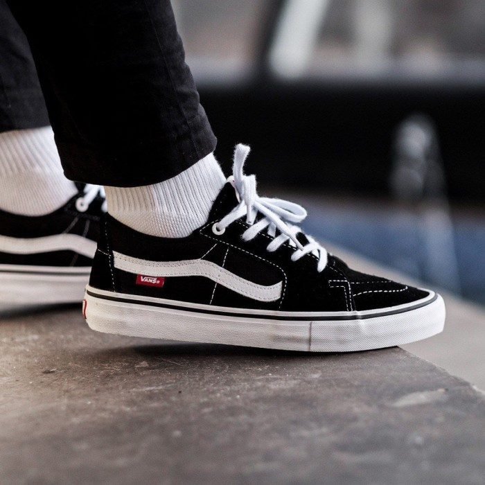 Jual Vans Sk8 Low Pro Black White Original 100% Original Bnib | Shopee Indonesia