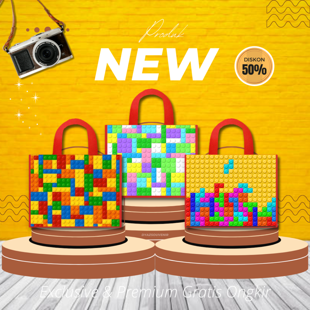 Jual Tas Ultah Lego Premium Tas Custom Goodiebag Souvenir Totebag Kids ...