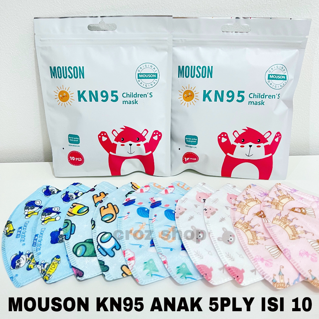 Jual Masker KN95 Anak Mouson 5ply isi 10 pcs Emboss | Shopee Indonesia