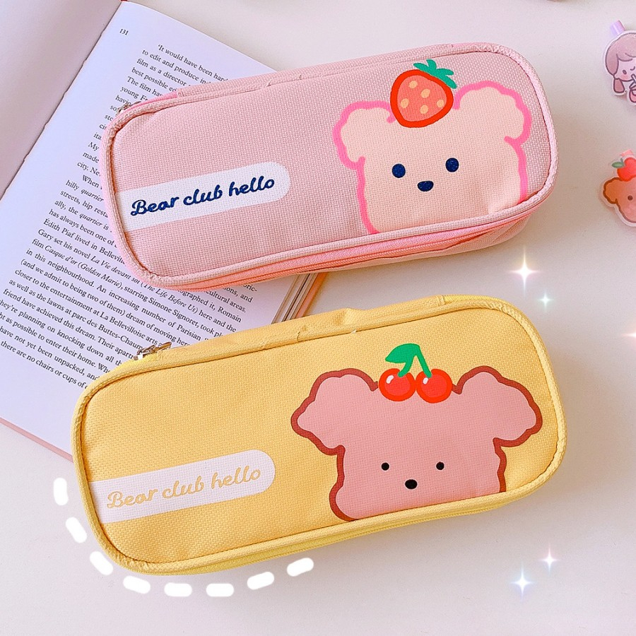 Jual Tempat pensil besar kain bear pencil case besar murah kotak pensil ...