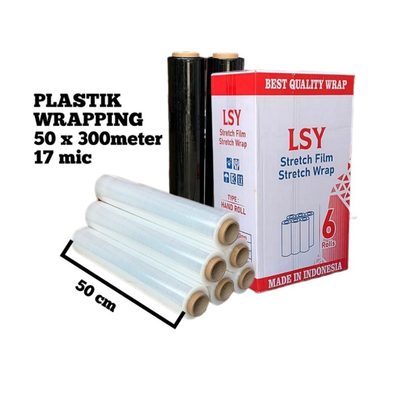 Jual plastik wrapping stretch film LSY TAPE INDONESIA 50cm x 300meter | Shopee Indonesia