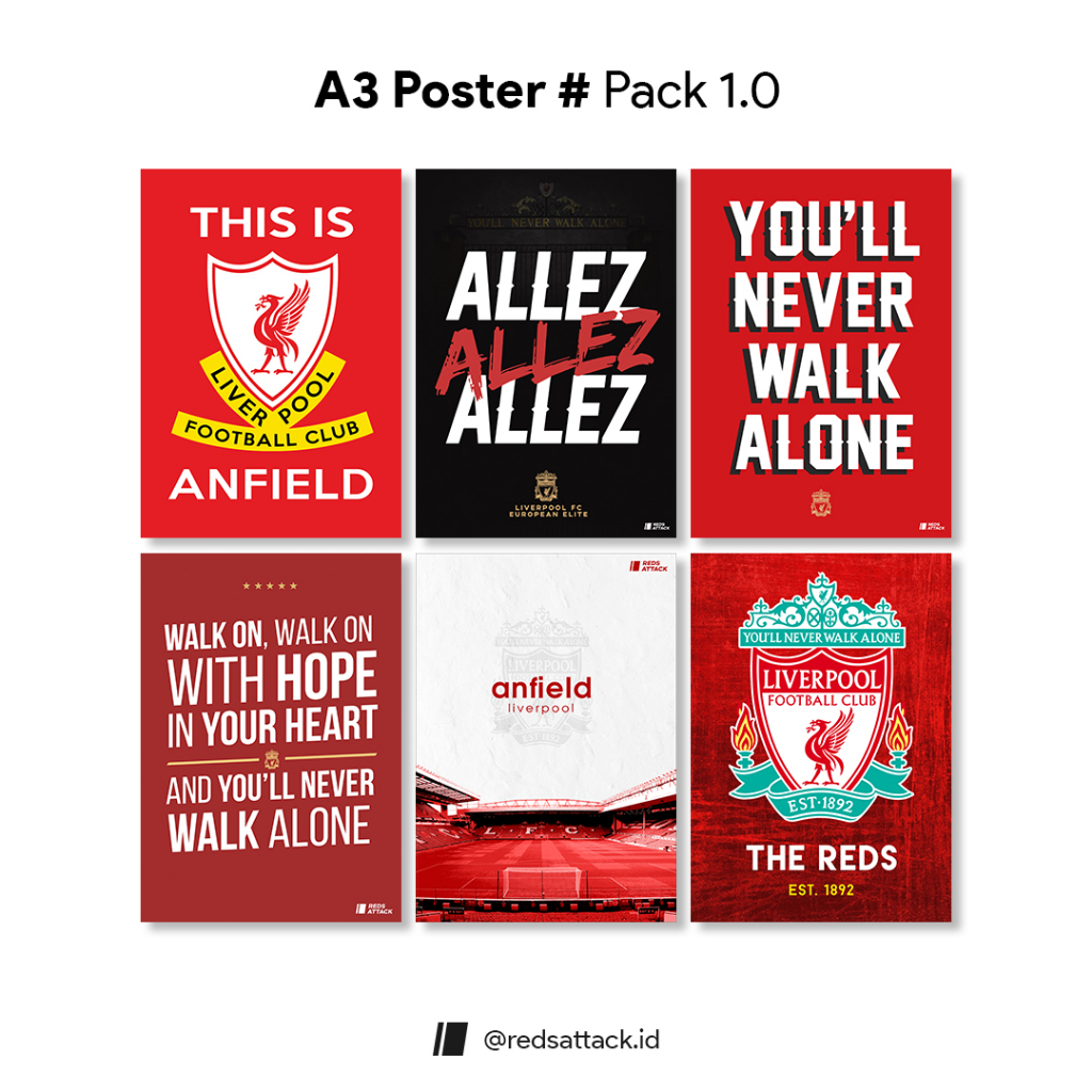 Jual Poster Pack 1.0 | Liverpool FC / YNWA / Anfield A3 | Banyak ...