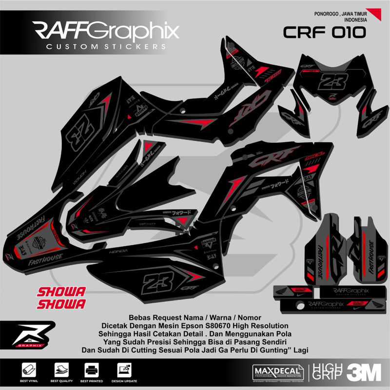 Jual sticker sticker decal crf premium - sticker decal crf 150L ...