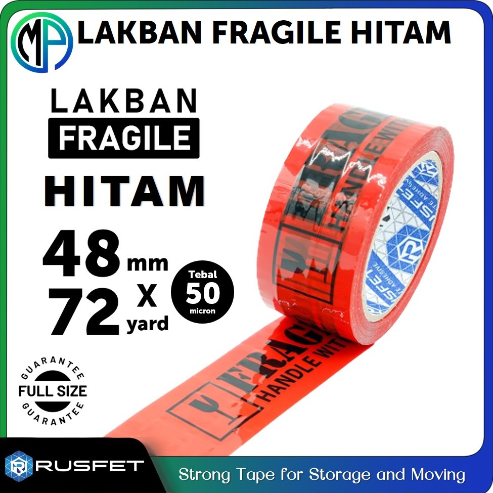 Jual Lakban / OPP Tape / Selotip Fragile dan Unboxing 2inch 48mm x ...