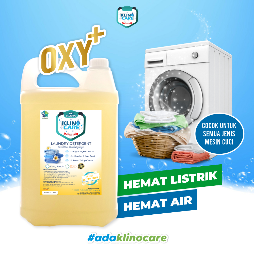 Jual Detergen Laundry 5 Liter KLINO CARE Liquid Detergent Formula 2 in ...