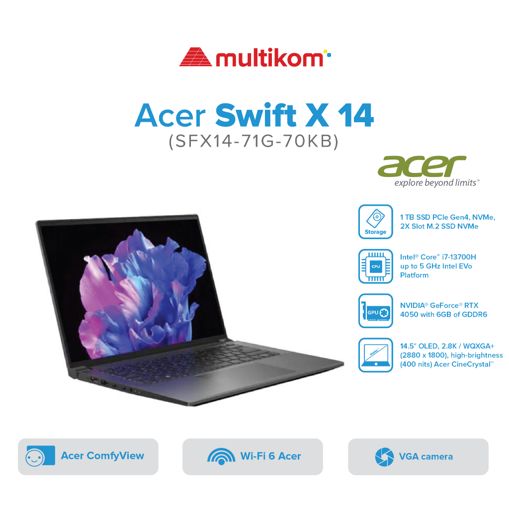 Jual Acer Swift X 14 SFX14-71G-70KB i7-13700H EVO 32GB 1TB RTX4050 OLED ...