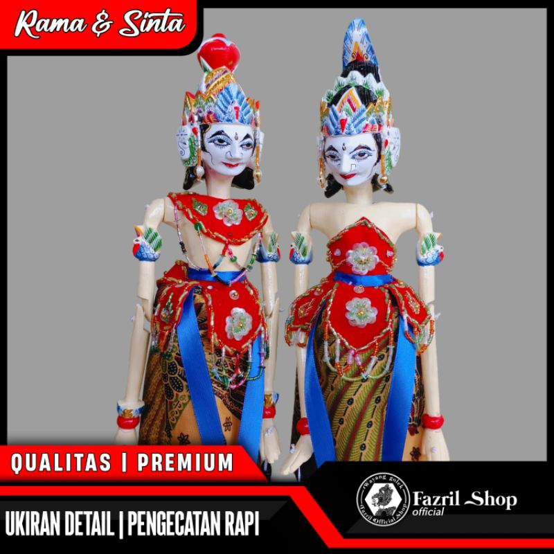 Jual Wayang Golek Rama Sinta 38|46|22CM 1 pasang 2 pcs FULL UKIR ...