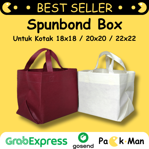 Jual Tas Spunbond Goodie Bag utk Nasi Box ukuran 16x16 / 18x18 / 20x20 / 22x22 | Box Kue (Harga ...