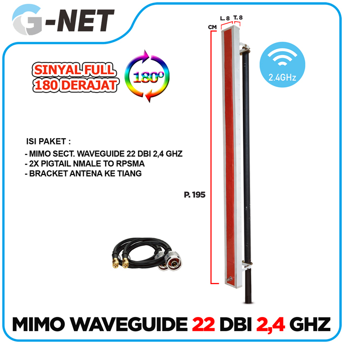 Jual Antena wifi GNET MIMO sectoral waveguide 17 19 22 dbi 2,4 ghz ...