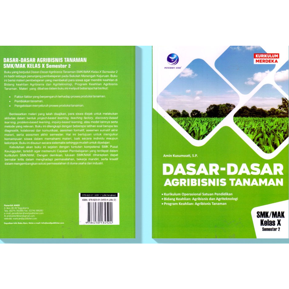 Jual Buku SMK: Dasar-Dasar Agribisnis Tanaman SMK/MAK Kelas X Semester 2 Kurikulum Merdeka ...