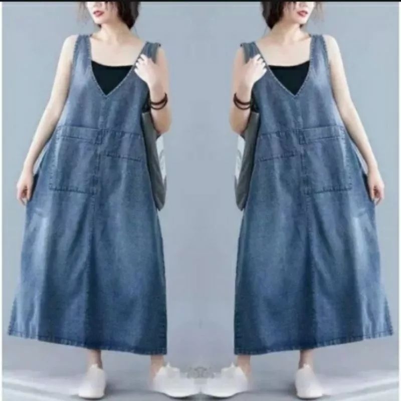Jual Overoll Jeans Kekinian # Overoll Denim Wanita Kasual # Baju Kodok ...