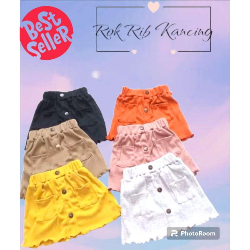 Jual Rok Anak perempuan Rib Kancing 2-4th Bawahan Anak | Shopee Indonesia