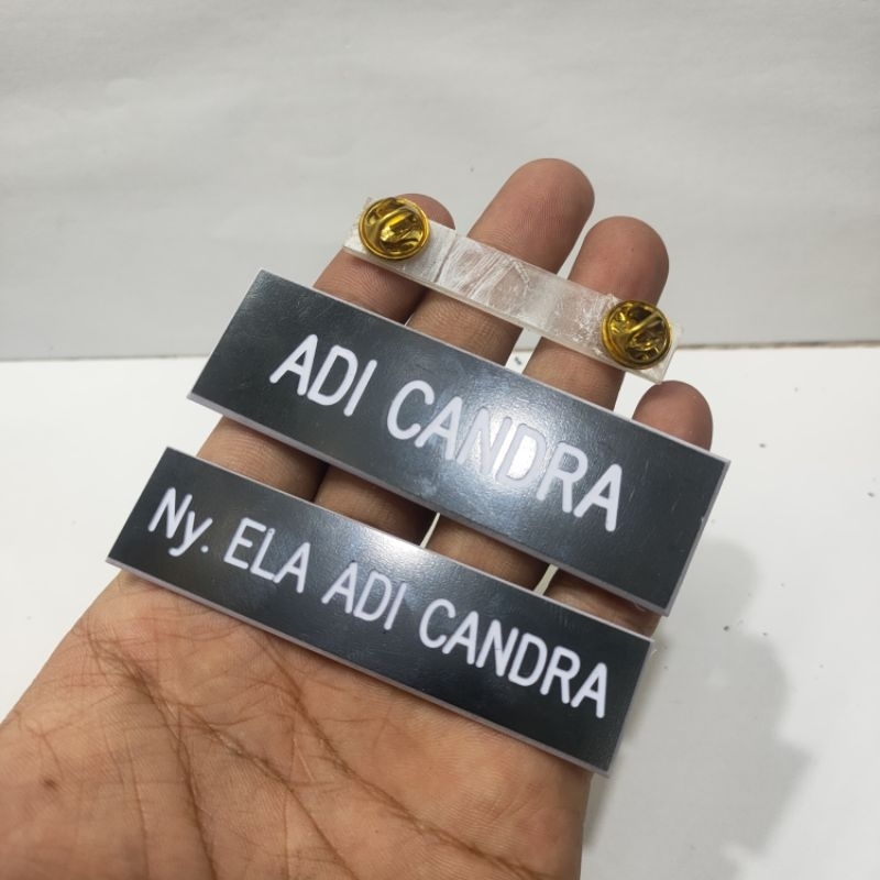 Jual Nametag TNI POLRI / Name Tag TNI POLRI / Nametag Gravoply Tebal ...