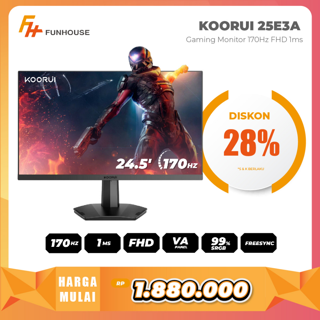 Jual KOORUI 25E3A 24.5 inch Gaming Monitor 170Hz 1ms FHD Freesyne 1920*1080 | Shopee Indonesia