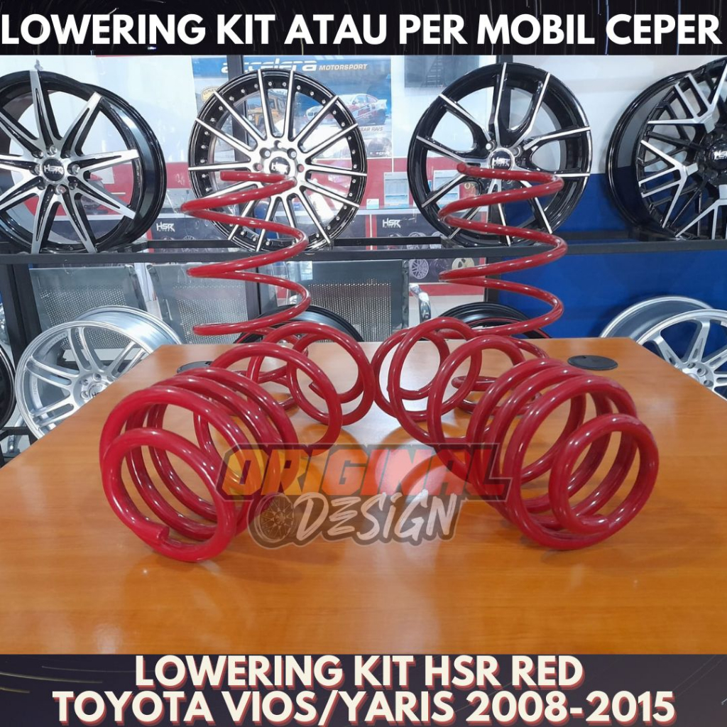 Jual PER MOBIL TOYOTA VIOS / LOWERING KIT HSR RED / PER SEMI CEPER ...
