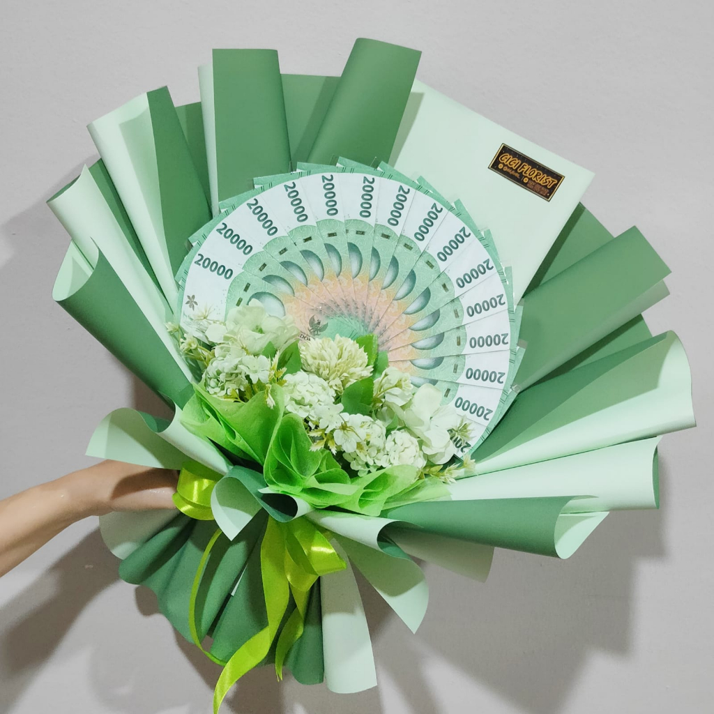 Jual Buket Uang Pecahan 20ribu total 15 Lembar Model Kipas (Size Medium ...
