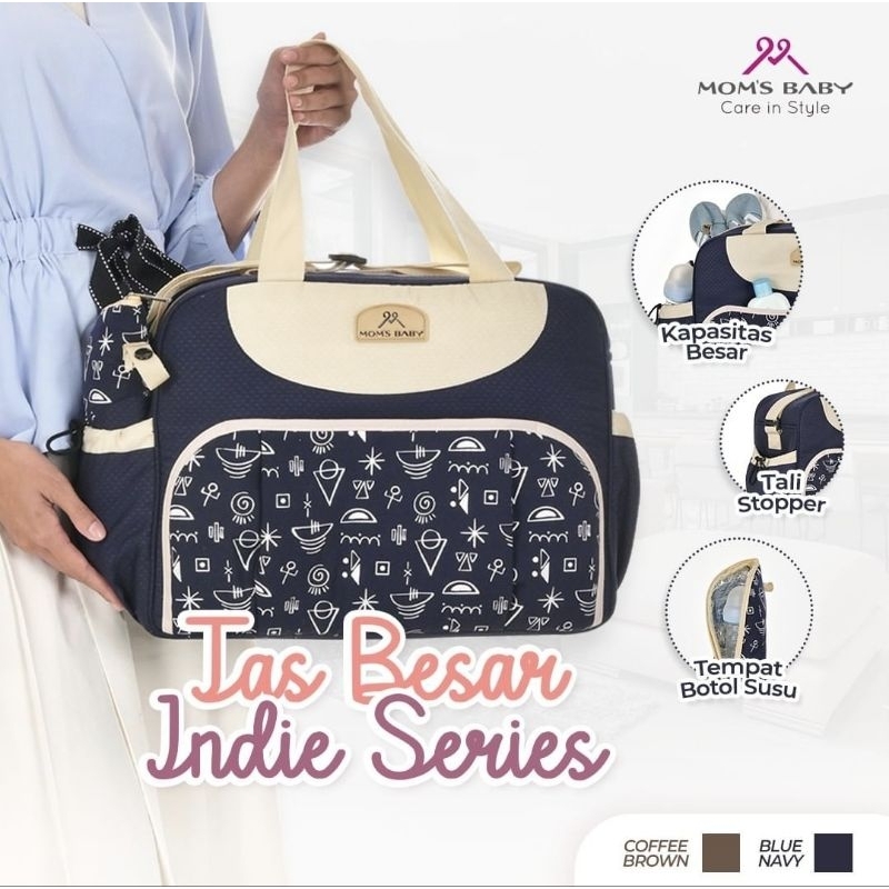 Jual Mom's Baby Tas Bayi Besar + Tempat Botol Susu Indie Series - MBT ...