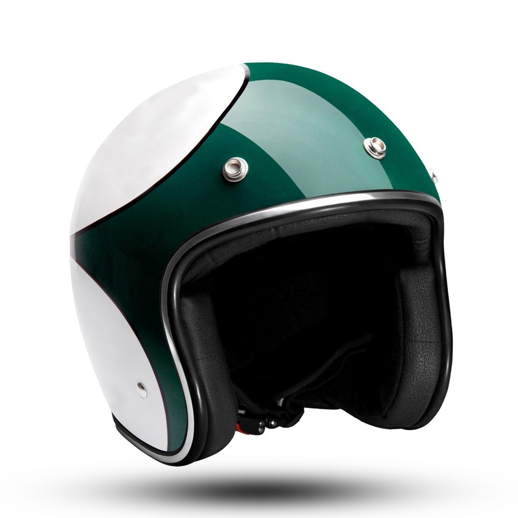 Jual HELM BOGO KBS RETRO EMELAD WHITE LIST CROME /Helm PREMIUM DEWASA ...