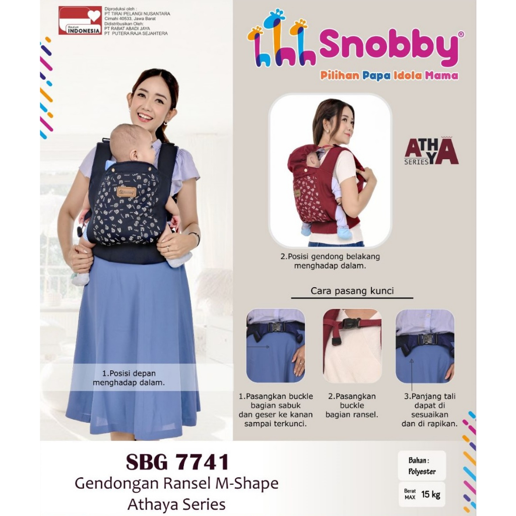 Jual Snobby Gendongan Bayi Ransel M-Shape / Hipseat Athaya / Emily ...