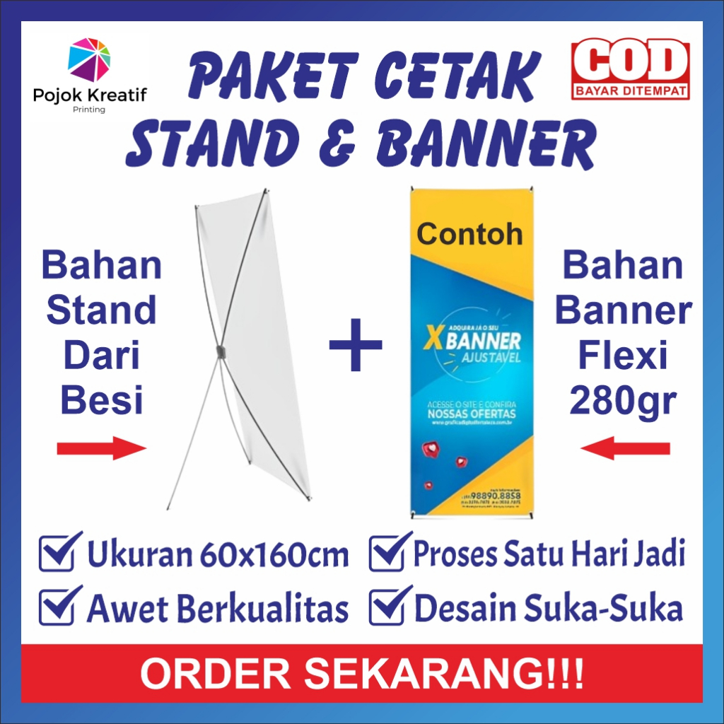 Jual Paket Cetak Stand Penyangga Tripod X Banner Benner Spanduk Berdiri ...