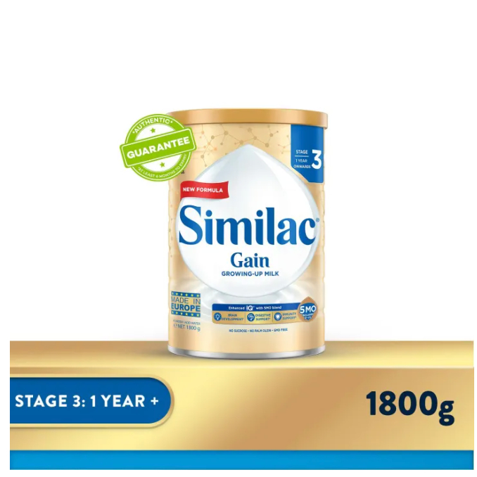 Jual SIMILAC Gain 5MO Stage 3 Growing-Up Susu Formula 1.8kg SINGAPORE ...