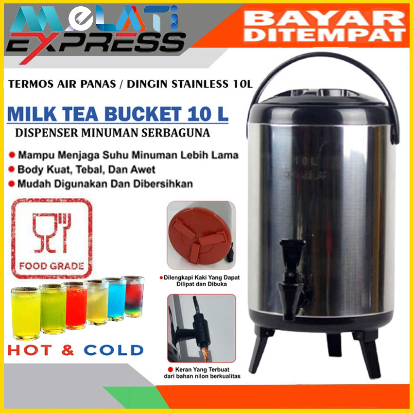 Jual Dispenser Termos Air Panas Dan Dingin Bucket Milk Tea Water Jug 10 ...