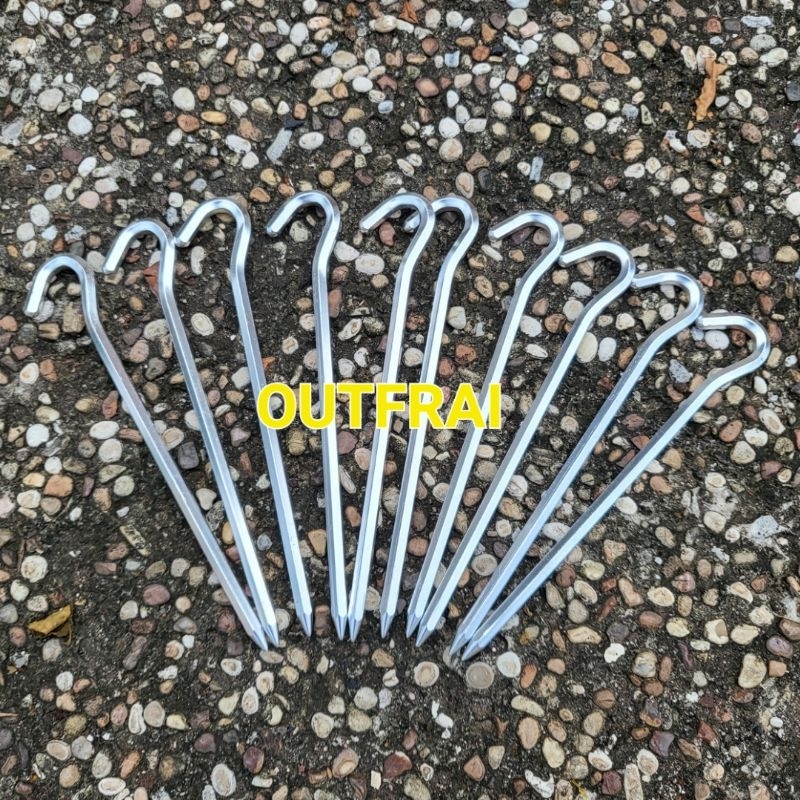 Jual Pasak Tenda Aluminium Pasak Alloy Segi Enam Panjang 18Cm | Shopee ...
