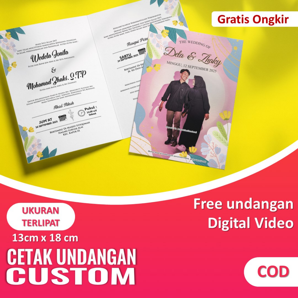 Jual undangan pernikahan cetak custom foto murah simple | Shopee Indonesia